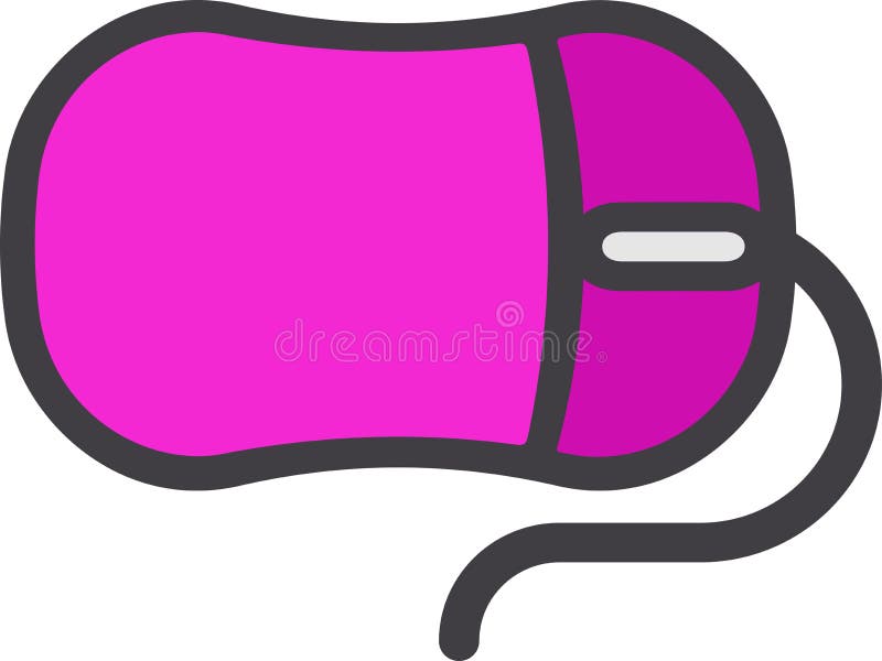 The Drawing of a Pink Computer Mouse, a Small Hardware Input Device ...