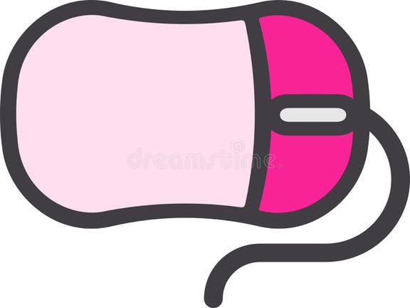 The Drawing of a Pink Computer Mouse, a Small Hardware Input Device ...