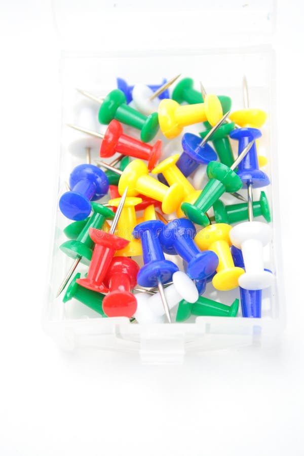 Drawing pins stock photo. Image of transparent, thumbtack - 46033964