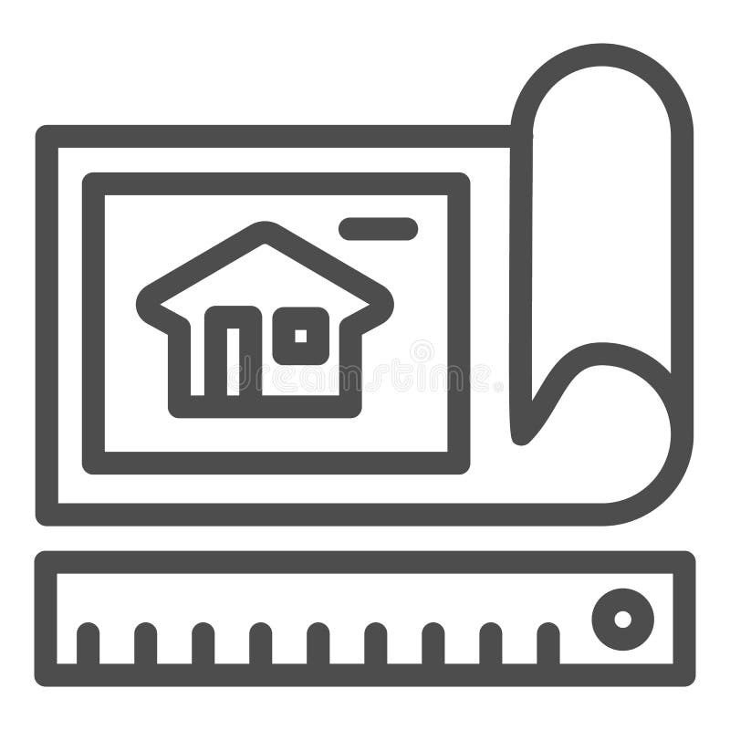 Drawing Plan Solid Icon. Architecture Plan Vector Illustration Isolated ...