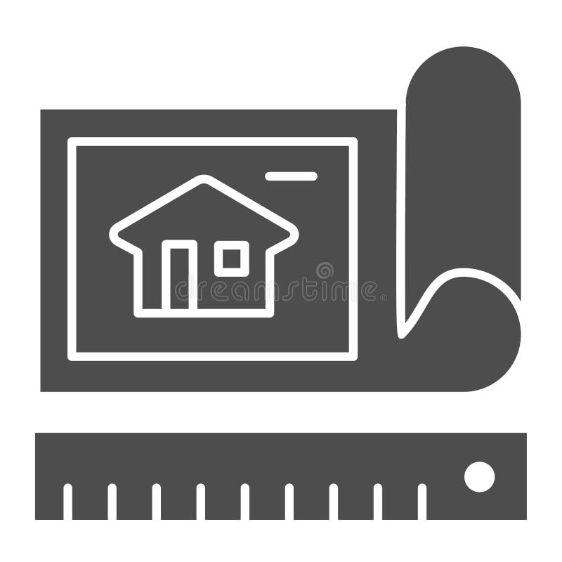 Drawing Plan Solid Icon. Architecture Plan Vector Illustration Isolated ...