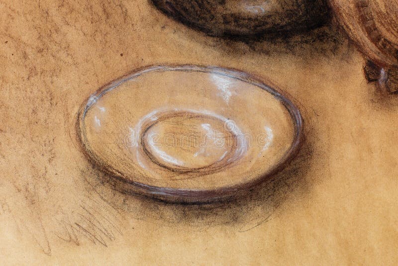 Drawing Plate on Paper. Original Hand Draw. Stock Illustration ...