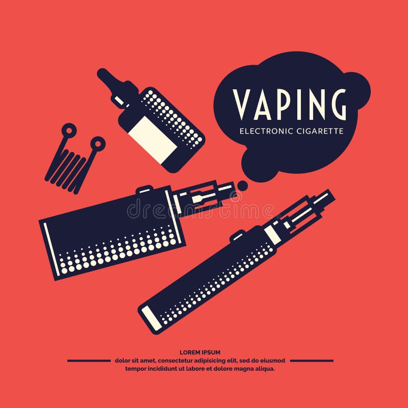 Drawing and Poster of Electronic Cigarette. Stock Vector - Illustration ...