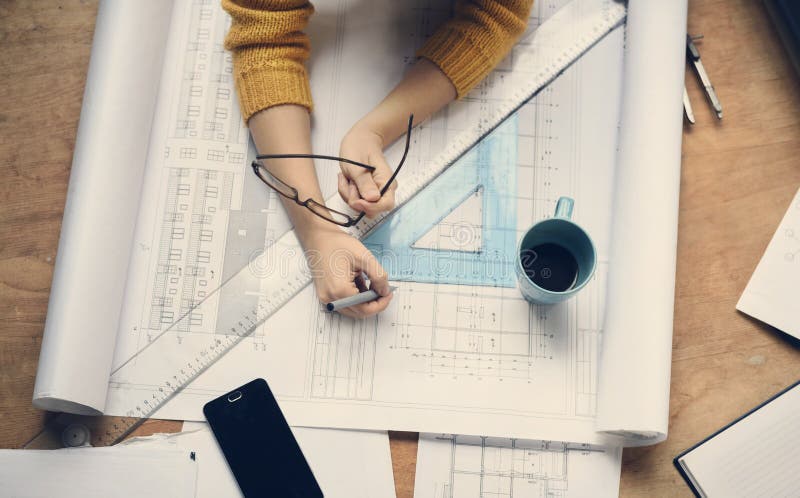 Drawing project stock image. Image of office, lifestyle - 68847691