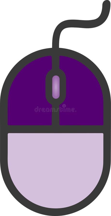 The Drawing of a Purple Computer Mouse, a Small Hardware Input Device ...