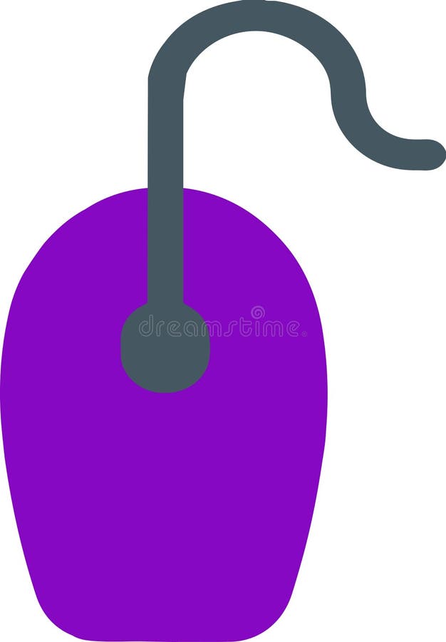 The Drawing of a Purple Computer Mouse, a Small Hardware Input Device ...
