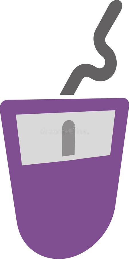 The Drawing of a Purple Computer Mouse, a Small Hardware Input Device ...