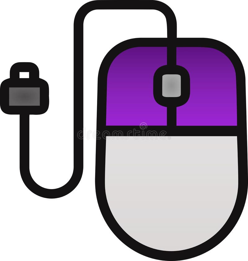 The Drawing of a Purple Computer Mouse, a Small Hardware Input Device ...