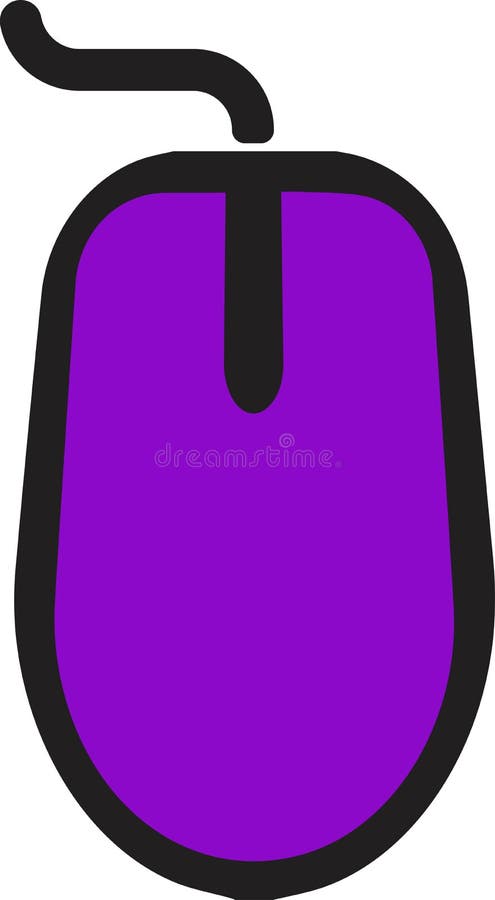 The Drawing of a Purple Computer Mouse, a Small Hardware Input Device ...