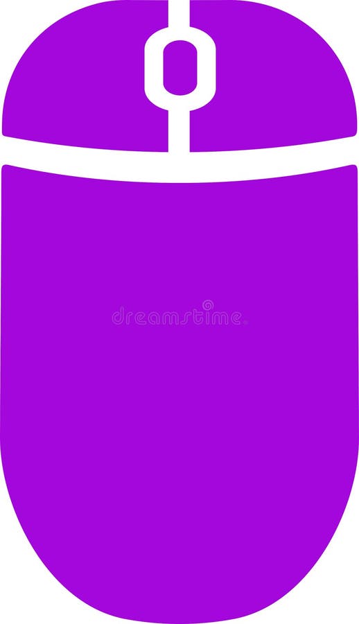 The Drawing of a Purple Computer Mouse, a Small Hardware Input Device ...
