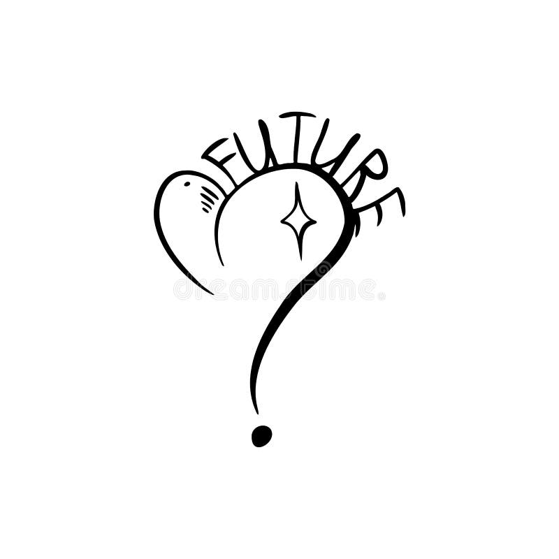 Drawing Question Mark, Heart, Future Vector Illustration Hand Drawn ...
