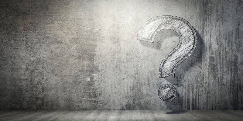 Drawing of a Question Mark on the Wall Generative by AI Stock ...