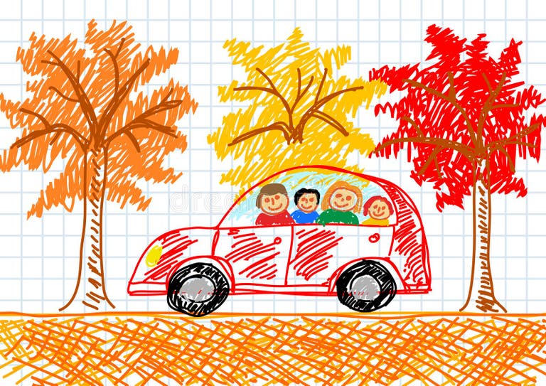 Kid Red Car Drawing Stock Illustrations – 1,174 Kid Red Car Drawing ...