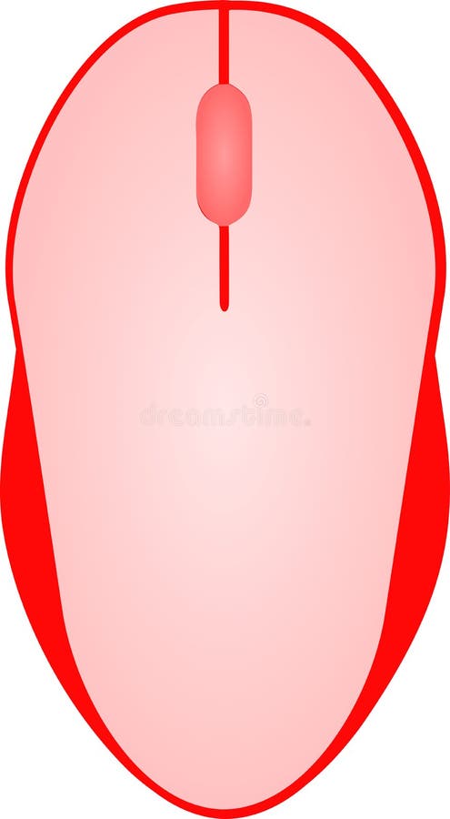 The Drawing of a Red Computer Mouse, a Small Hardware Input Device Used ...