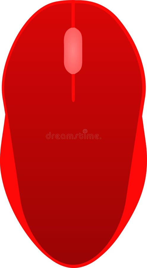 The Drawing of a Red Computer Mouse, a Small Hardware Input Device Used ...