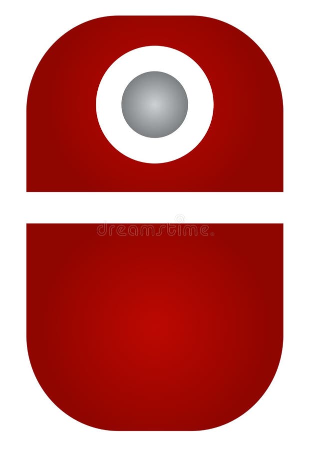The Drawing of a Red Computer Mouse, a Small Hardware Input Device Used ...