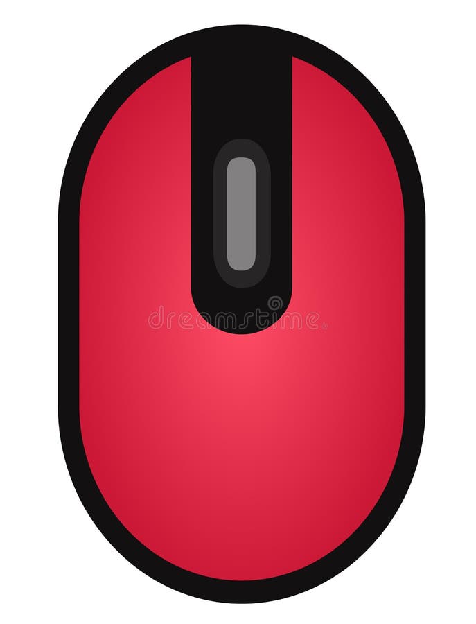 The Drawing of a Red Computer Mouse, a Small Hardware Input Device Used ...