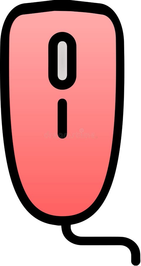 The Drawing of a Red Computer Mouse, a Small Hardware Input Device Used ...