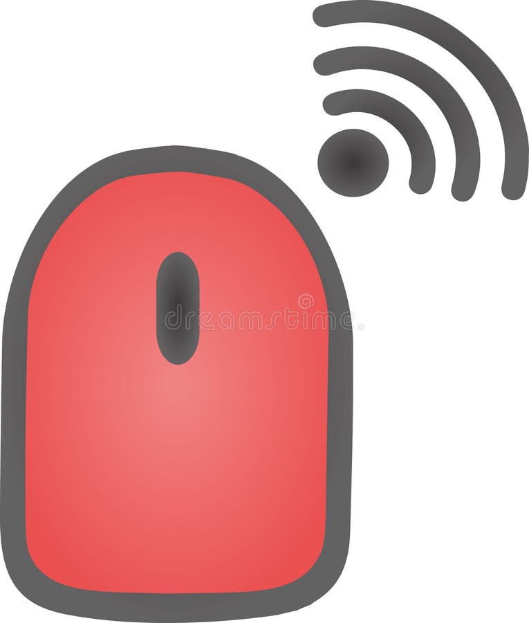 The Drawing of a Red Computer Mouse, a Small Hardware Input Device Used ...