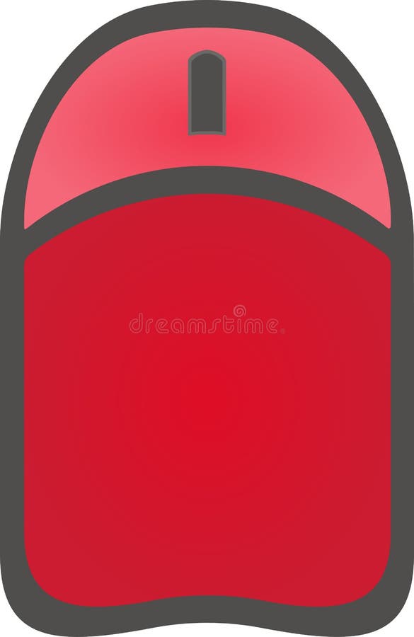 The Drawing of a Red Computer Mouse, a Small Hardware Input Device Used ...