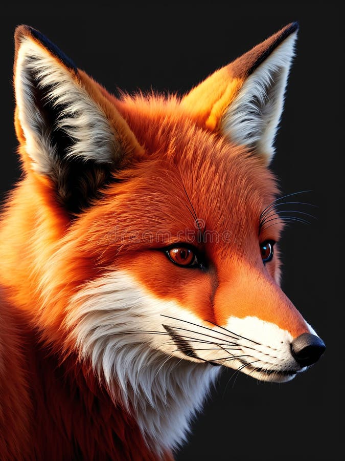 A Drawing of a Red Fox with a Long, Fluffy Tail and Large, Round Ears ...