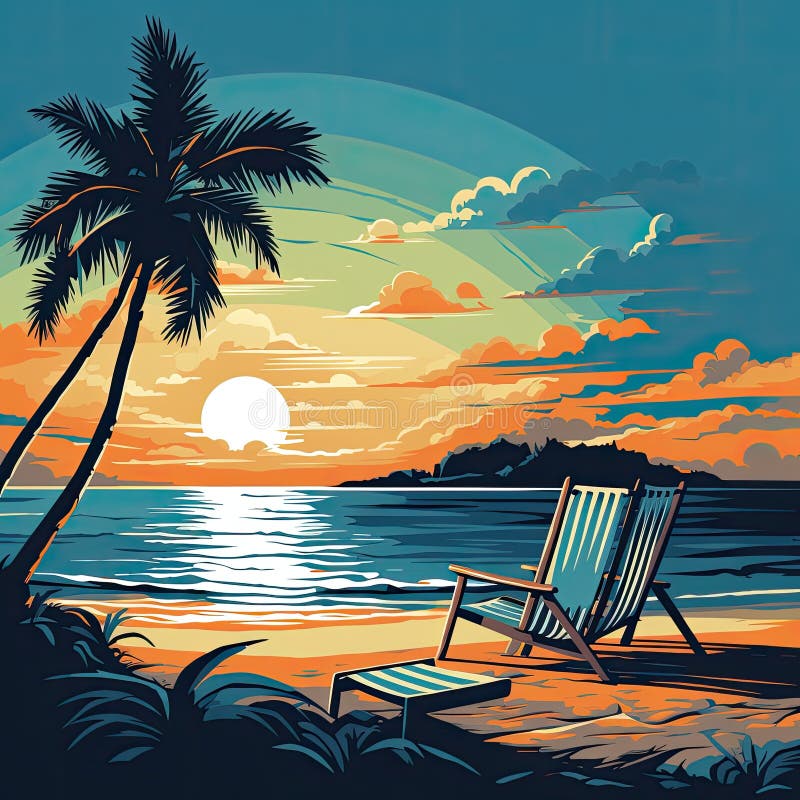 A Drawing Represents Vacation Design Stock Illustration - Illustration ...