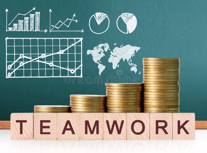 Drawing Results Graph with Chalk on Blackboard Stock Photo - Image of ...