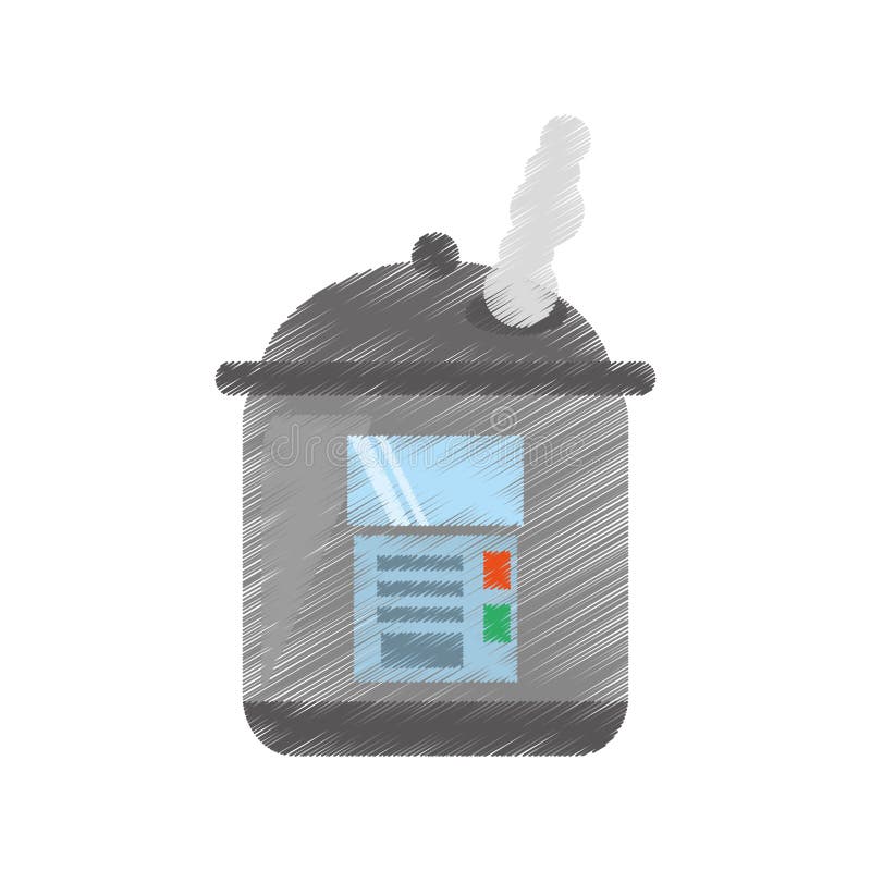 Drawing Rice Cooker Kitchen Cookware Domestic Stock Illustration ...