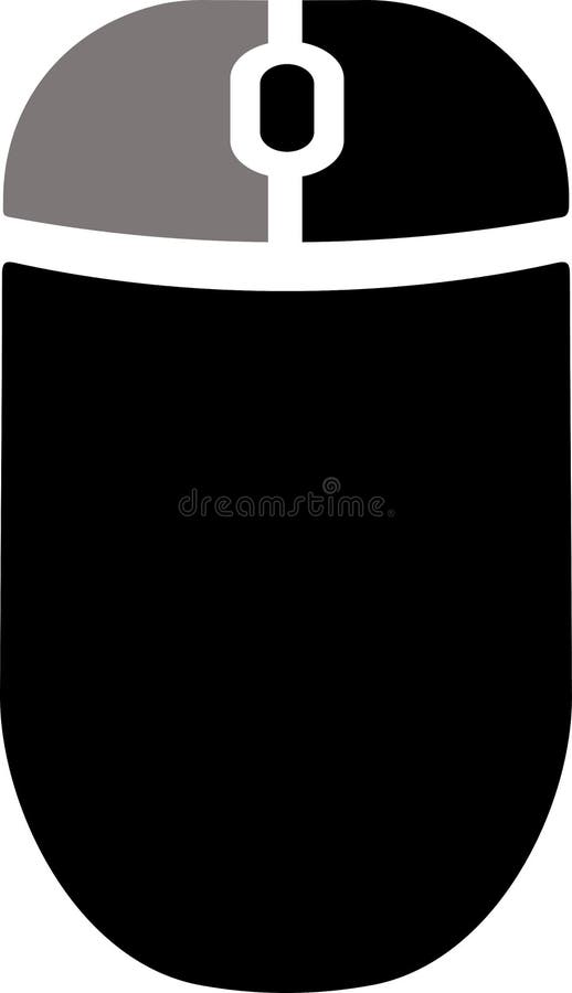 The Drawing of a Right-clicked Gray Computer Mouse, a Small Hardware ...