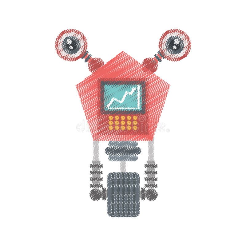 Drawing Robot Eletronic Mechanical Modern Stock Illustration ...