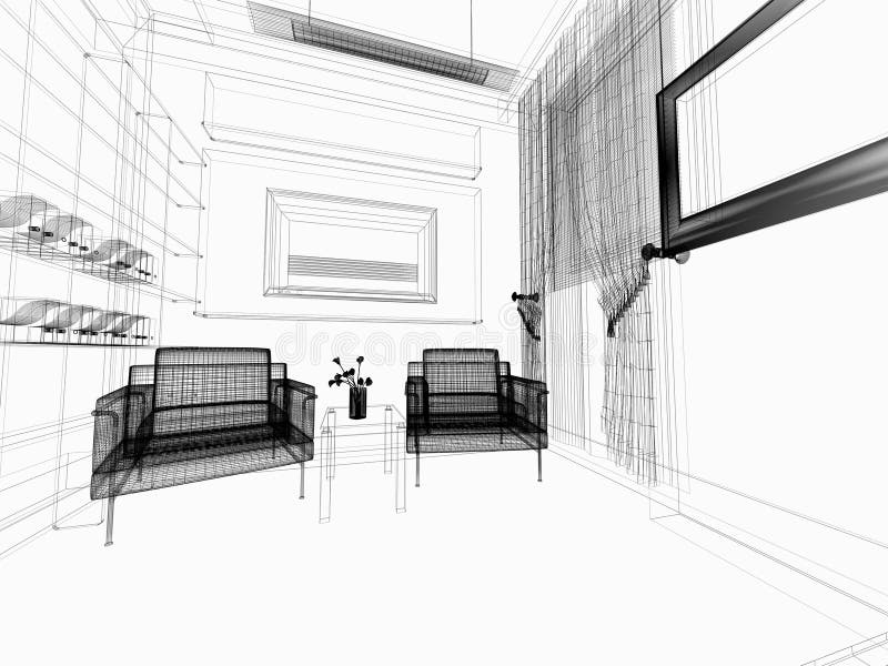 Drawing room stock illustration. Illustration of modern - 18458585