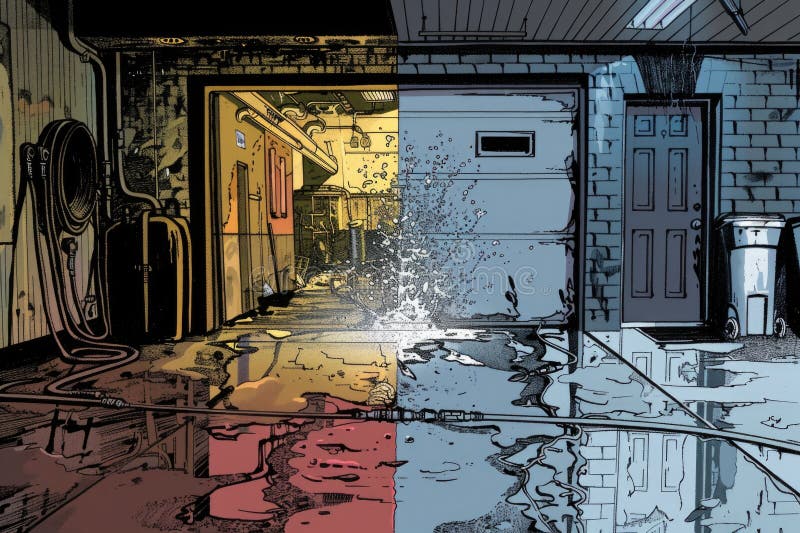 A Drawing of a Room with a Broken Door. Perfect for Illustrating Home ...