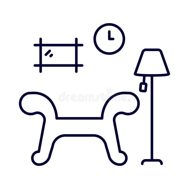 Drawing room sofa icon stock vector. Illustration of chair - 269613713