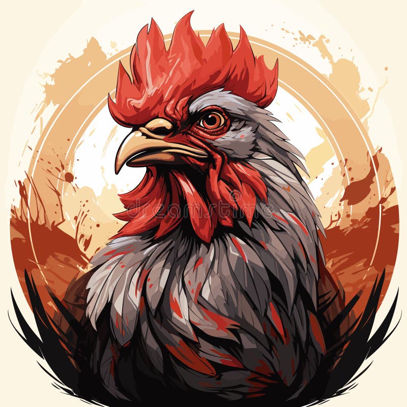 Crowing Rooster Outline Stock Illustrations – 92 Crowing Rooster ...