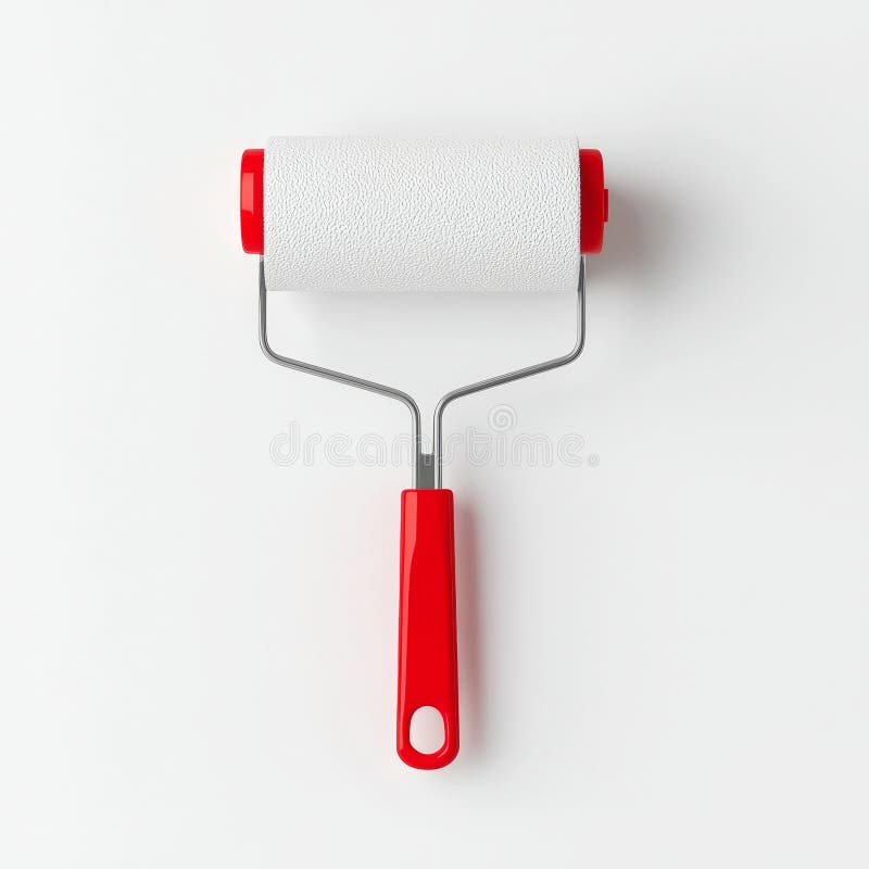 Drawing of a Round Roller Paint Brush in 3D Stock Photo - Image of ...