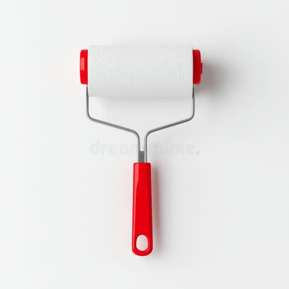 Drawing of a Round Roller Paint Brush in 3D Stock Photo - Image of ...