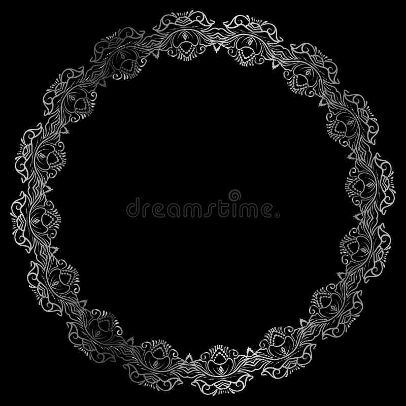 Round silver frame stock vector. Illustration of retro - 74590868