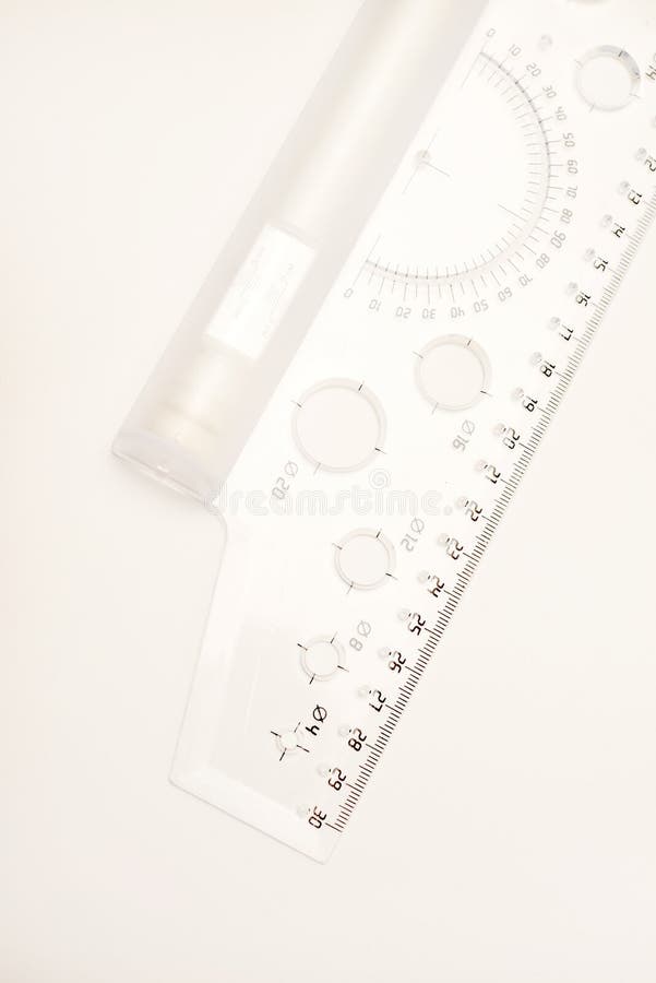A Drawing Ruler with a Roller. a Drawing Tool Stock Photo - Image of ...