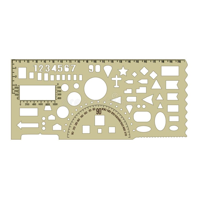Drawing Ruler with Signs and Symbols Vector Icon Stock Vector ...