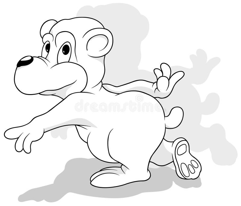 Drawing of a Running Bear from Side View Stock Vector - Illustration of ...