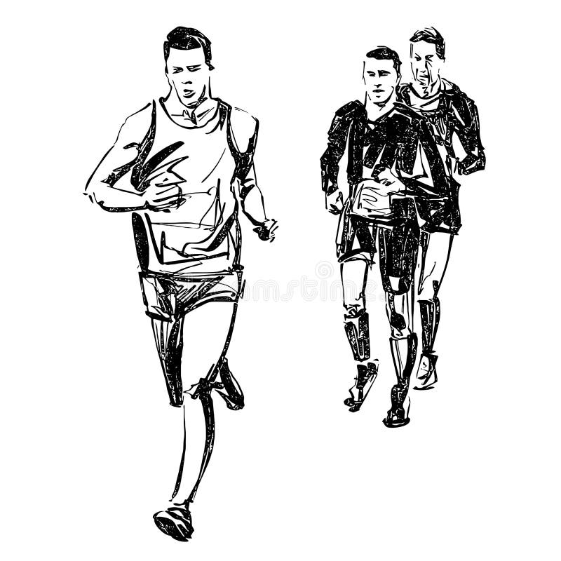 Drawing of the Running Competition Stock Illustration - Illustration of ...