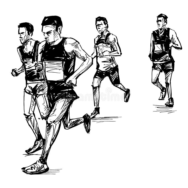 Line Drawing Runners Stock Illustrations – 126 Line Drawing Runners ...