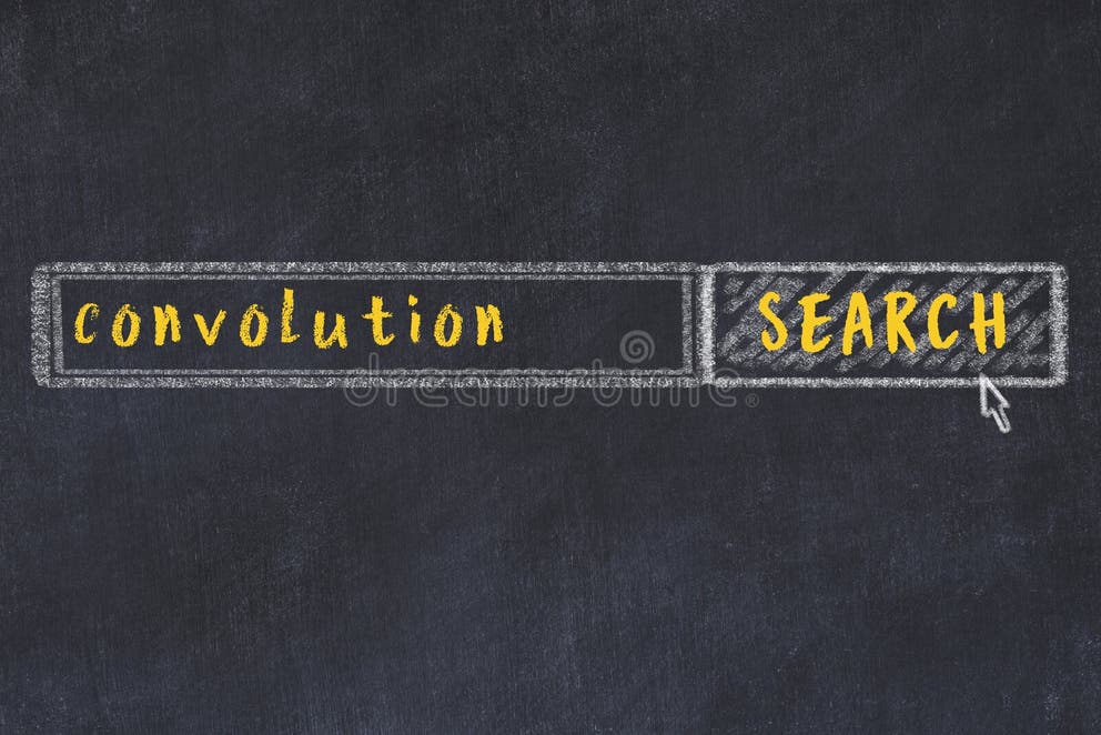 Search Engine Concept. Looking for Convolution. Simple Chalk Sketch and ...