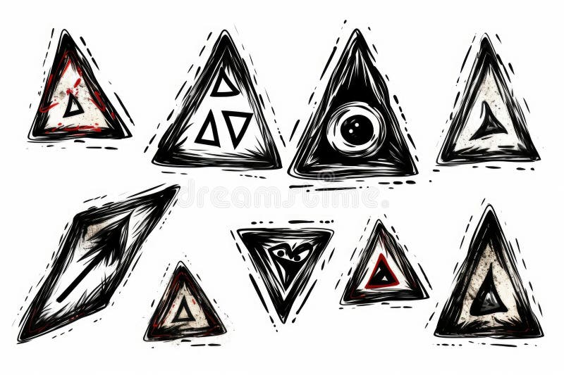 A Drawing of a Set of Triangular Shapes. Suitable for Graphic Design ...