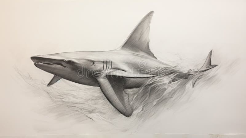 A Drawing of a Shark with a Long Tail and Sharp Teeth. Generative Ai ...