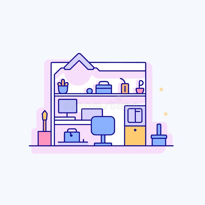 Vector of a Flat Vector Icon of a House on Top of a Shelf Stock Vector ...