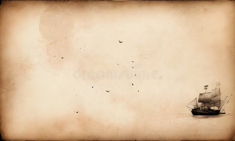 A Drawing of a Ship on a Piece of Old Paper Stock Image - Image of ...