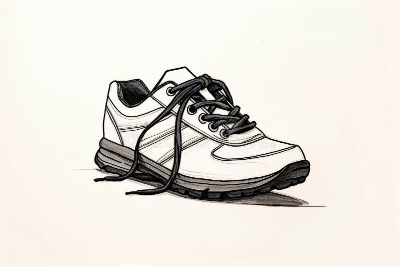 Drawing of Shoe with Shoelace on it. Generative AI Stock Photo - Image ...