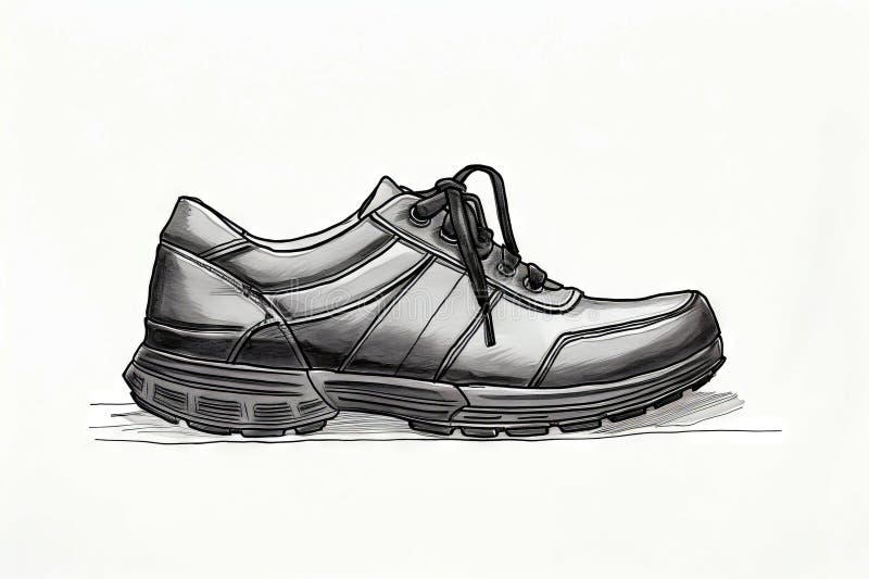 Drawing of Shoe with Shoelace on the Top. Generative AI Stock Photo ...