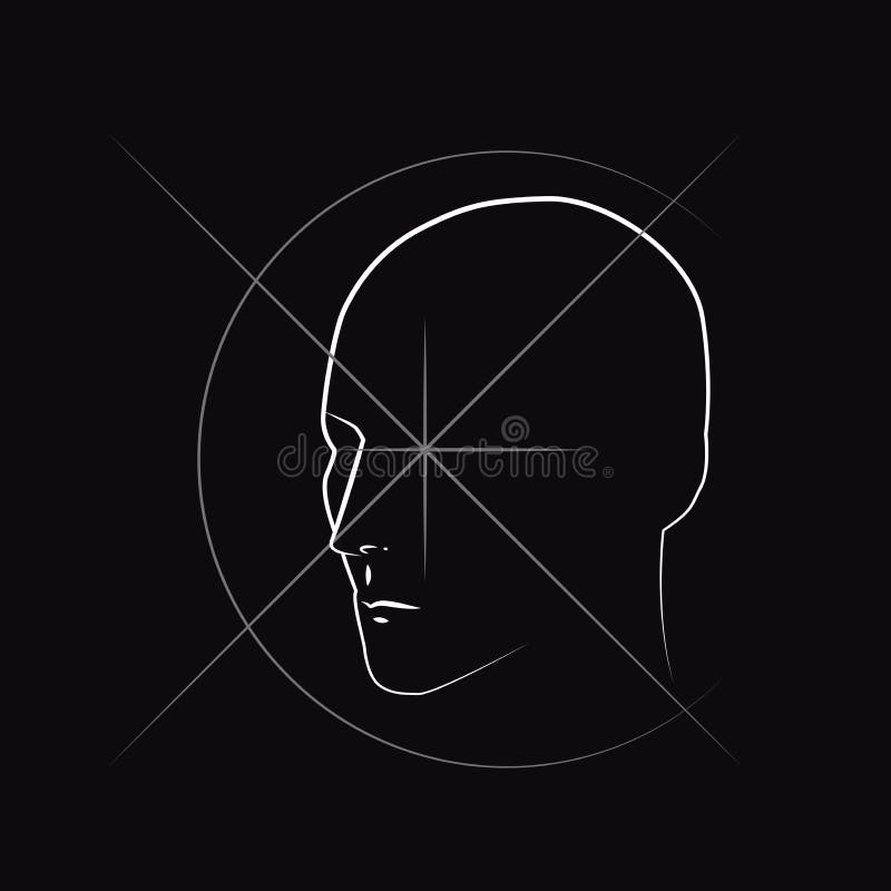 Unusual Drawing of a Contour Drawing of a Head Stock Vector ...